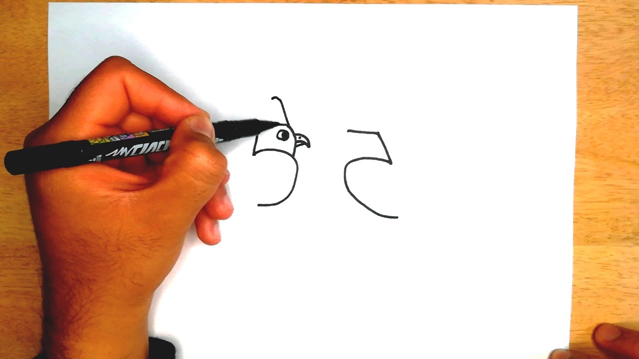 How to draw two birds in love with number 55 | Drawing two birds in ...