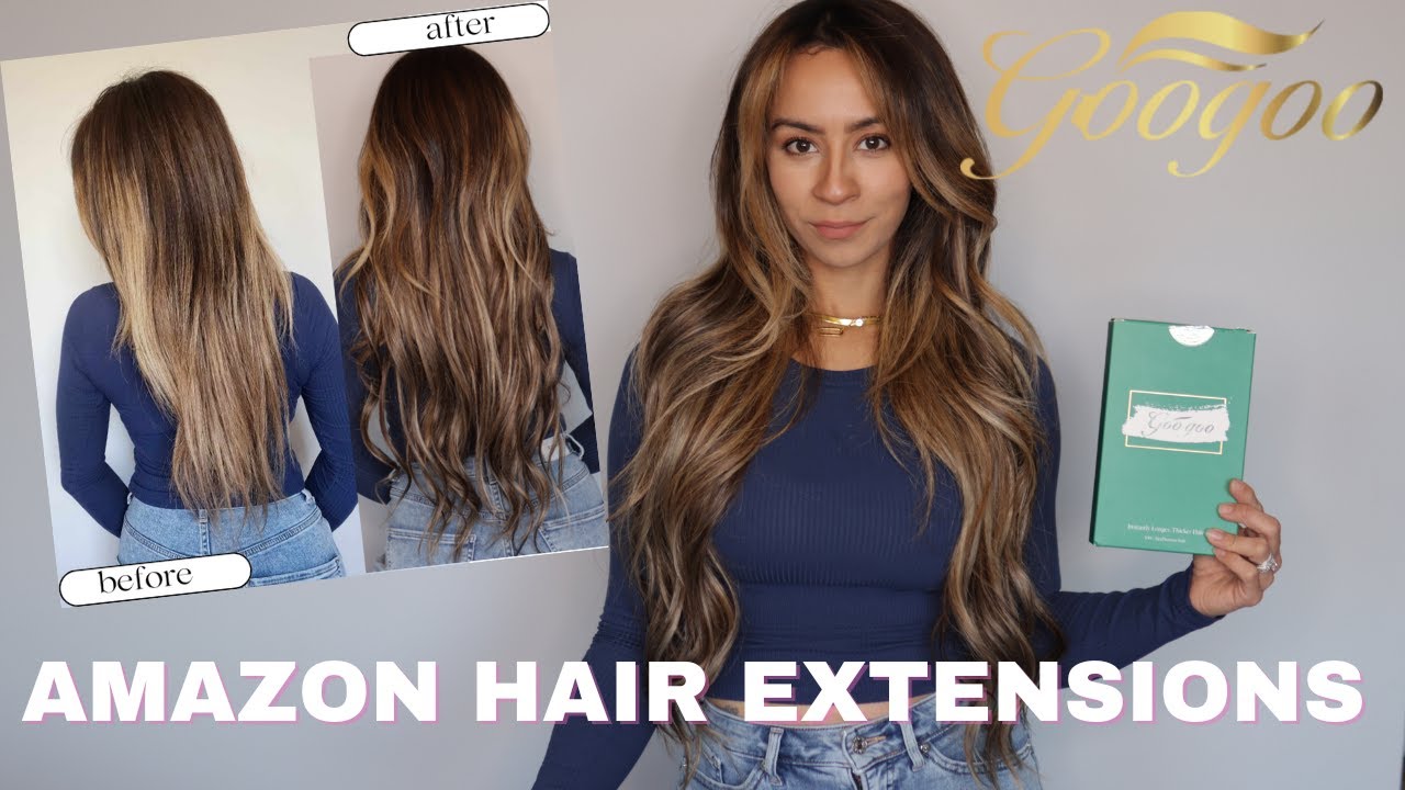 AMAZON CLIP IN HAIR EXTENSIONS TRY ON | GOO GOO HAIR EXTENSIONS | ad ...