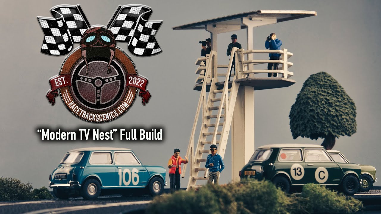 Slot Track Scenery-Race Track Scenics tower build - YouTube