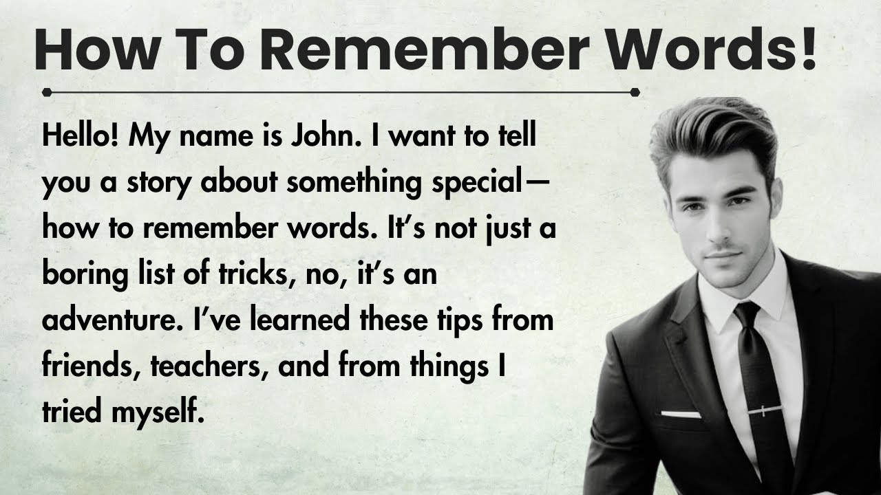 How to Remember Words || Learn English Through Stories || Learn English ...