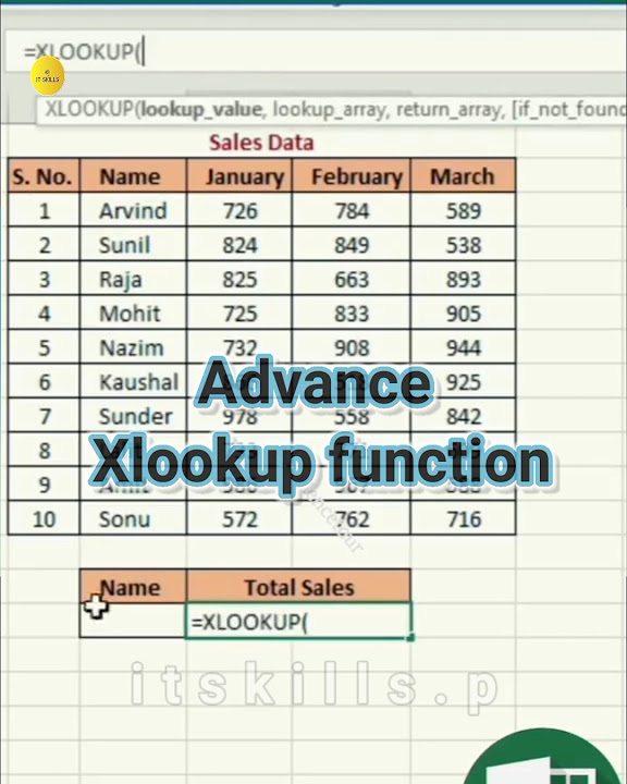 Advanced Xlookup Function in MS Excel|itskills.p - YouTube