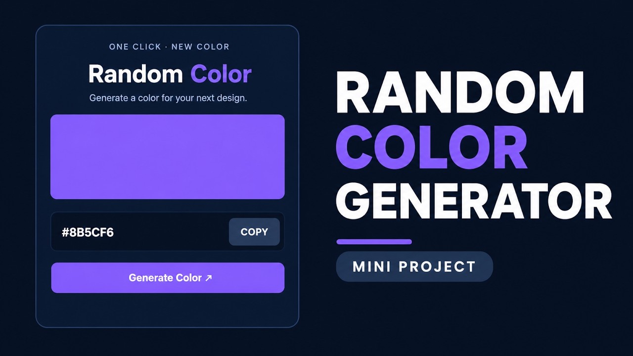 Random Color Generator using HTML CSS JavaScript 🎨 | Mini Project - YouTube