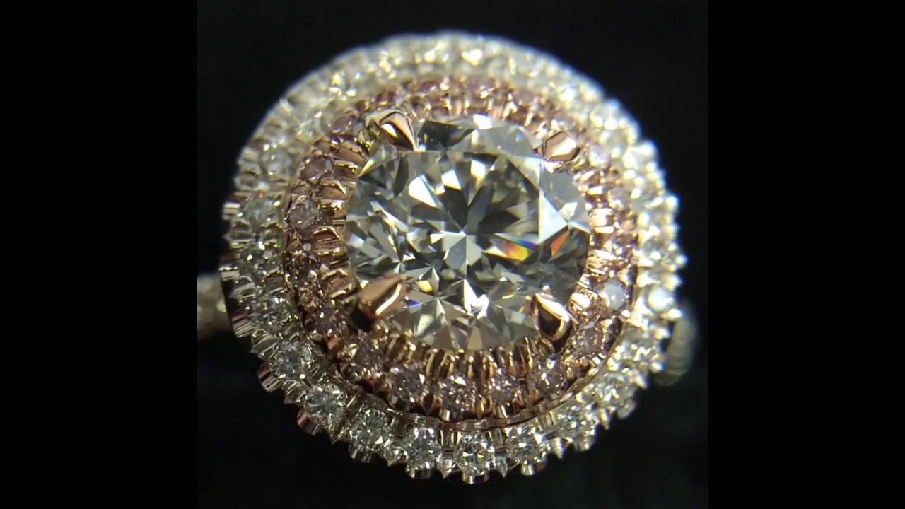 1 Carat Round Diamond Double Halo 2 Tone Engagement Ring YouTube 1-carat-round-diamond-double-halo-2-tone-engagement-ring-youtube