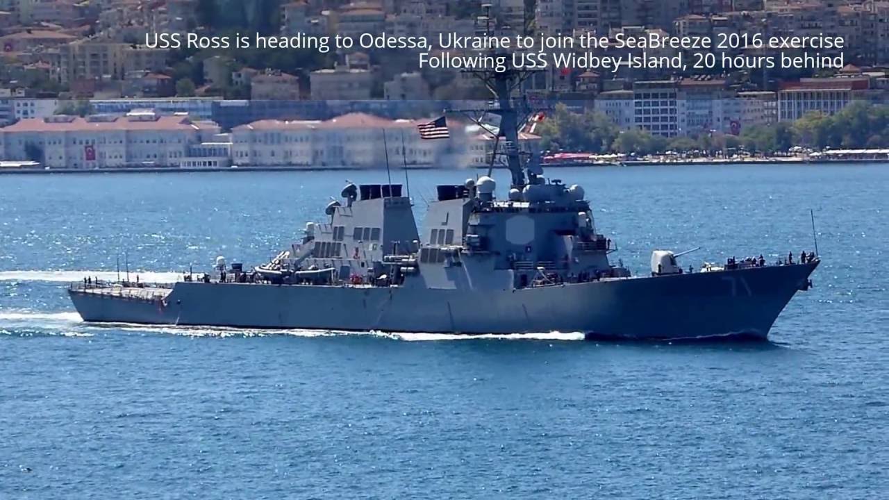 USS Ross DDG-71 Northbound on the Bosphorus - YouTube