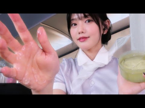 ASMR Japanese 疲れをとる客室乗務員の耳マッサージ 👂🏻Flight Attendant's Ear Massage Service✈️ 기내 승무원의 부드러운 귀마사지 롤플레이
