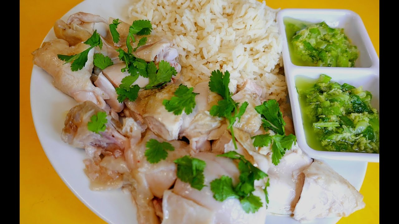 Cantonese White Cut Chicken - (白切鸡姜葱酱) And Unique Giveaway!! - YouTube