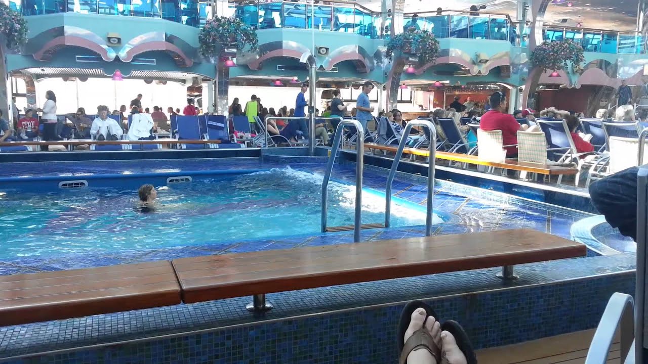 Carnival Splendor Lido pool in the Pacific Ocean - YouTube