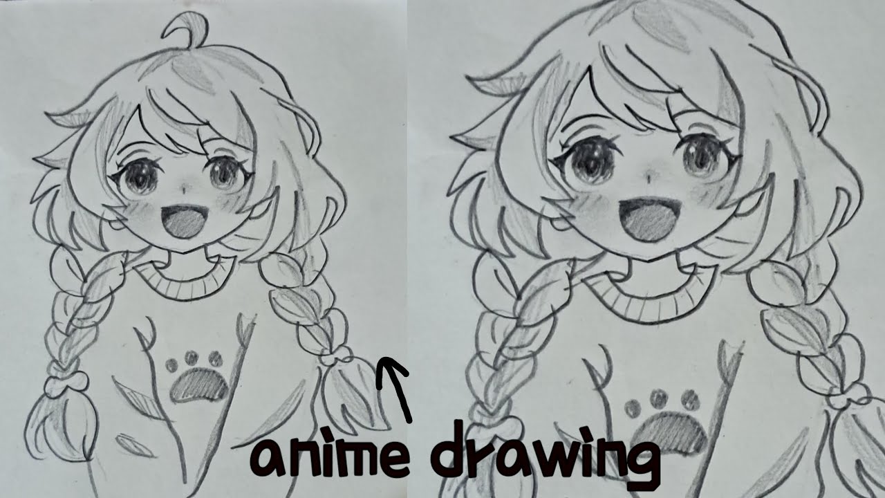 anime drawing easy. tutorial. anime drawing. drawing. asthetic. ★ - YouTube