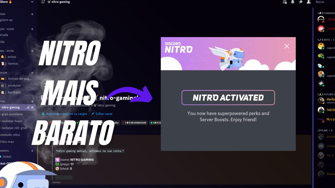 COMO COMPRAR NITRO MAIS BARATO NO DISCORD!! LOJA NITRO DISCORD. - YouTube
