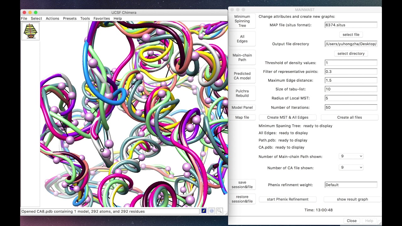 Kihara Bioinformatics Lab: demo of Chimera plugin for MAINMAST - YouTube