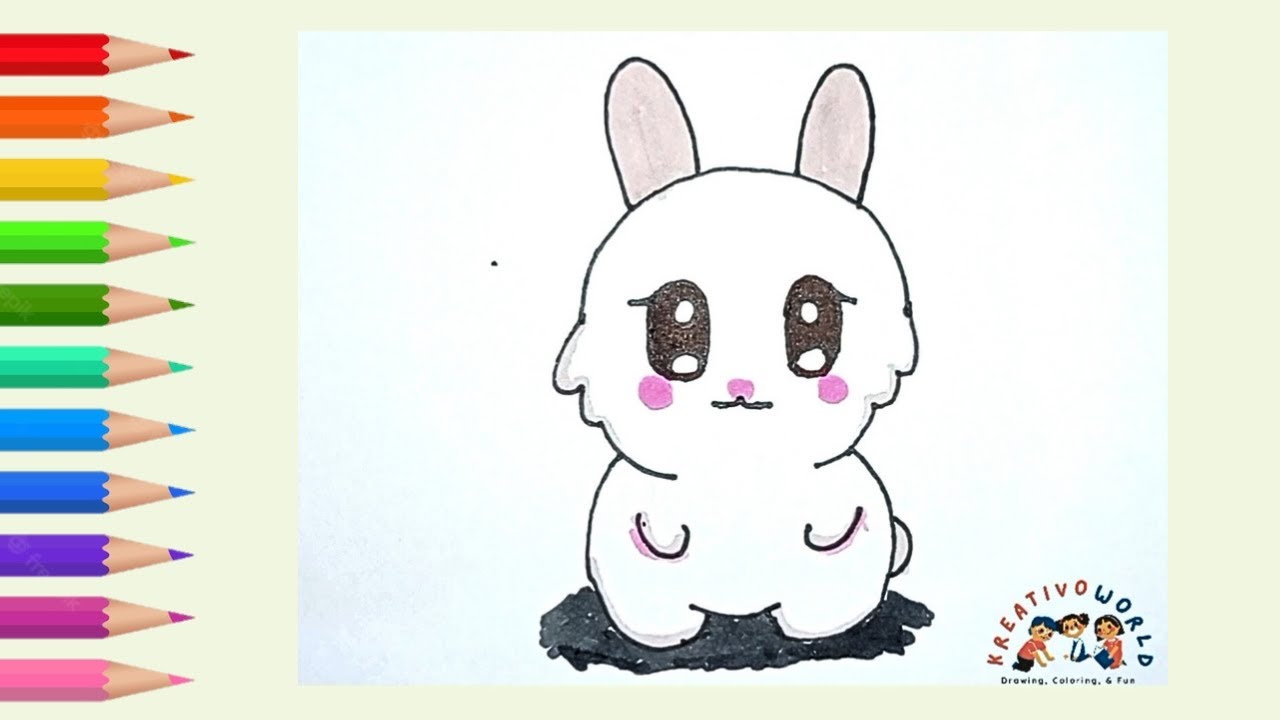 How to draw bunny 🐰 step by step | by Kreativo World - YouTube