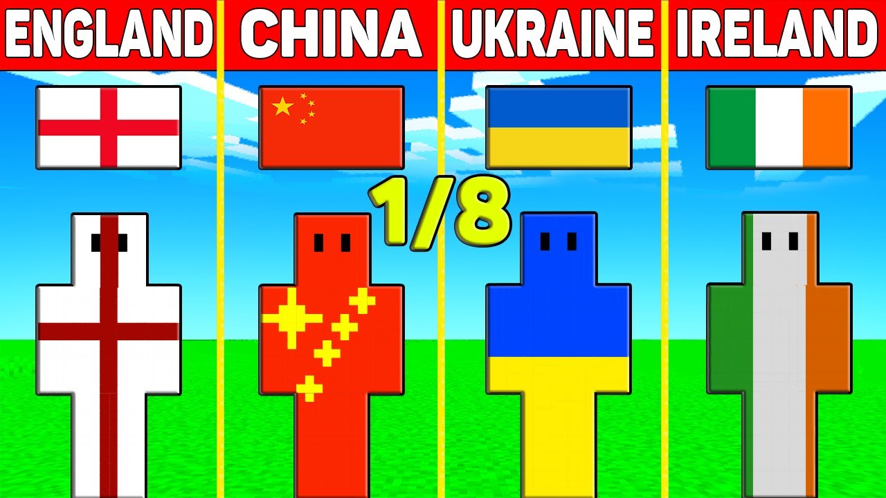 Minecraft Battle 1/8: ENGLAND VS CHINA VS UKRAINE VS IRELAND ! Epic ...