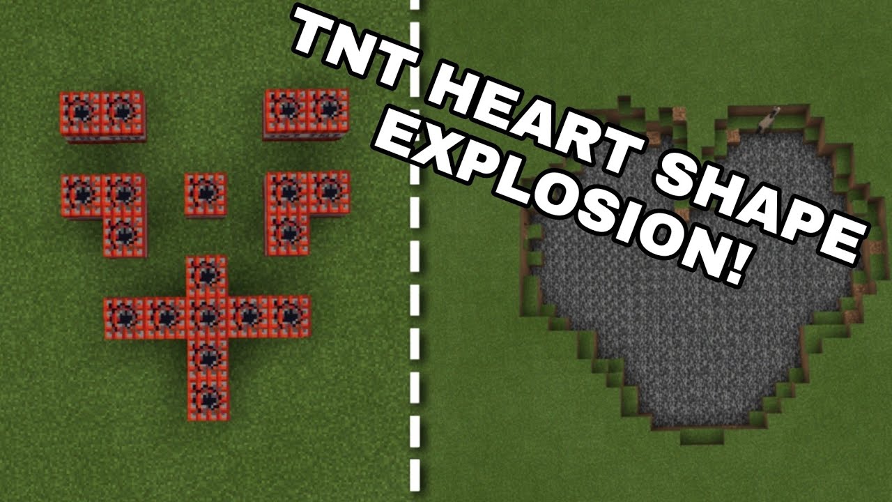 TNT Heart Shape Explosion In Minecraft! #shorts - YouTube