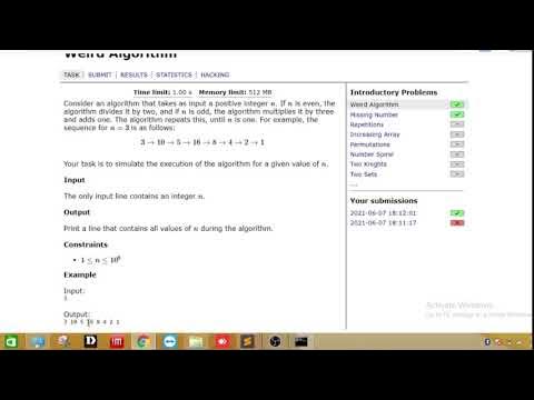 Weird Algorithm | CSES | Introductory Problems | C++ - YouTube