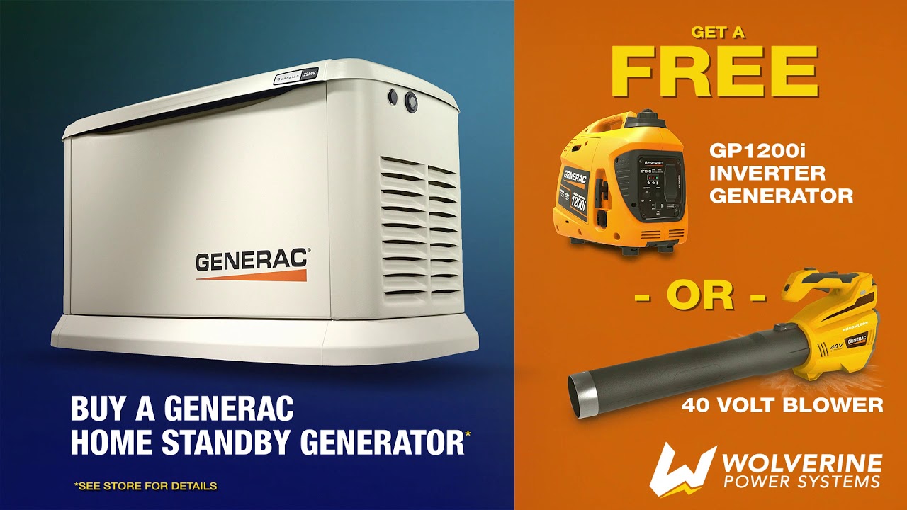 Generac Home Standby Generator Promo Offer at Wolverine Power Systems ...