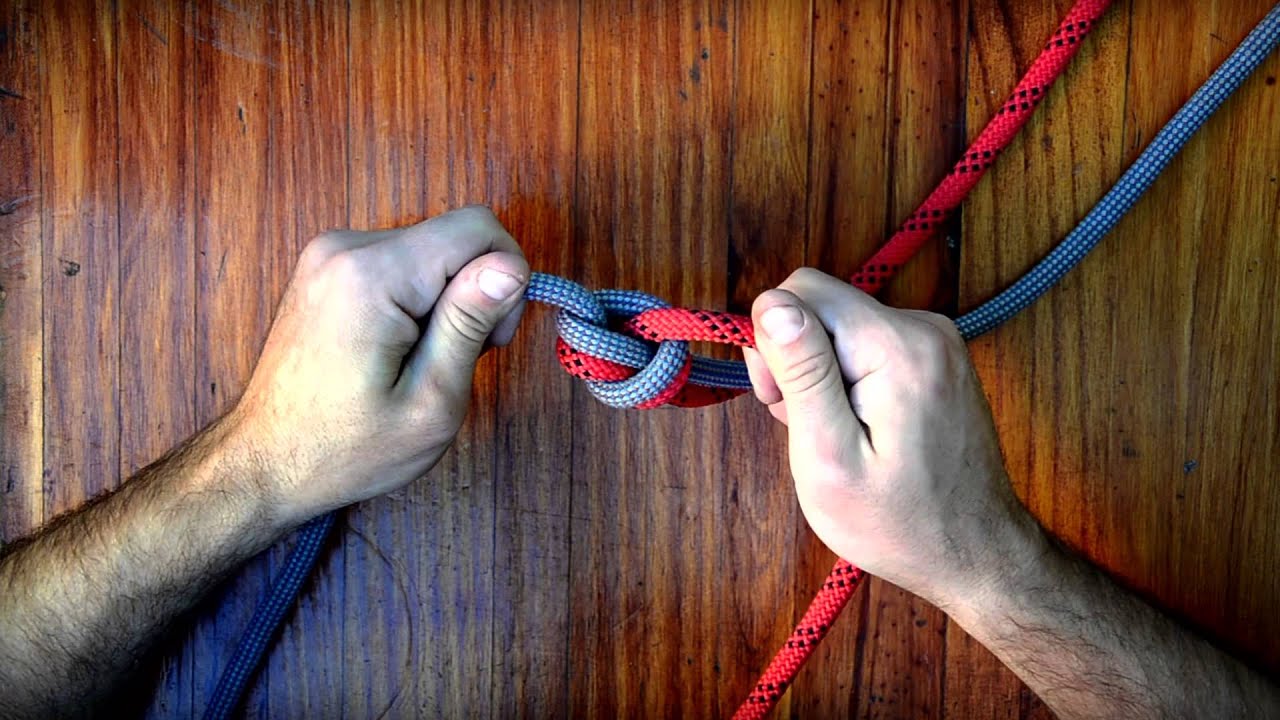 Nudo de gaza o cola de vaca para unir cuerdas para rapelar - YouTube