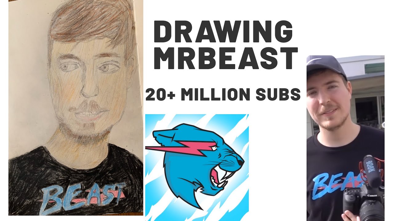 Drawing Mrbeast (20+ Million Subs) - YouTube
