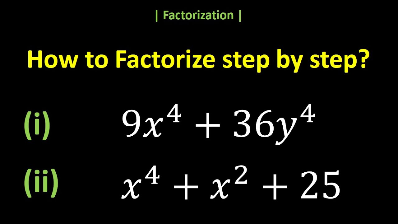 How to Factorize step by step? | Factorization | by Bilal Arshad - YouTube