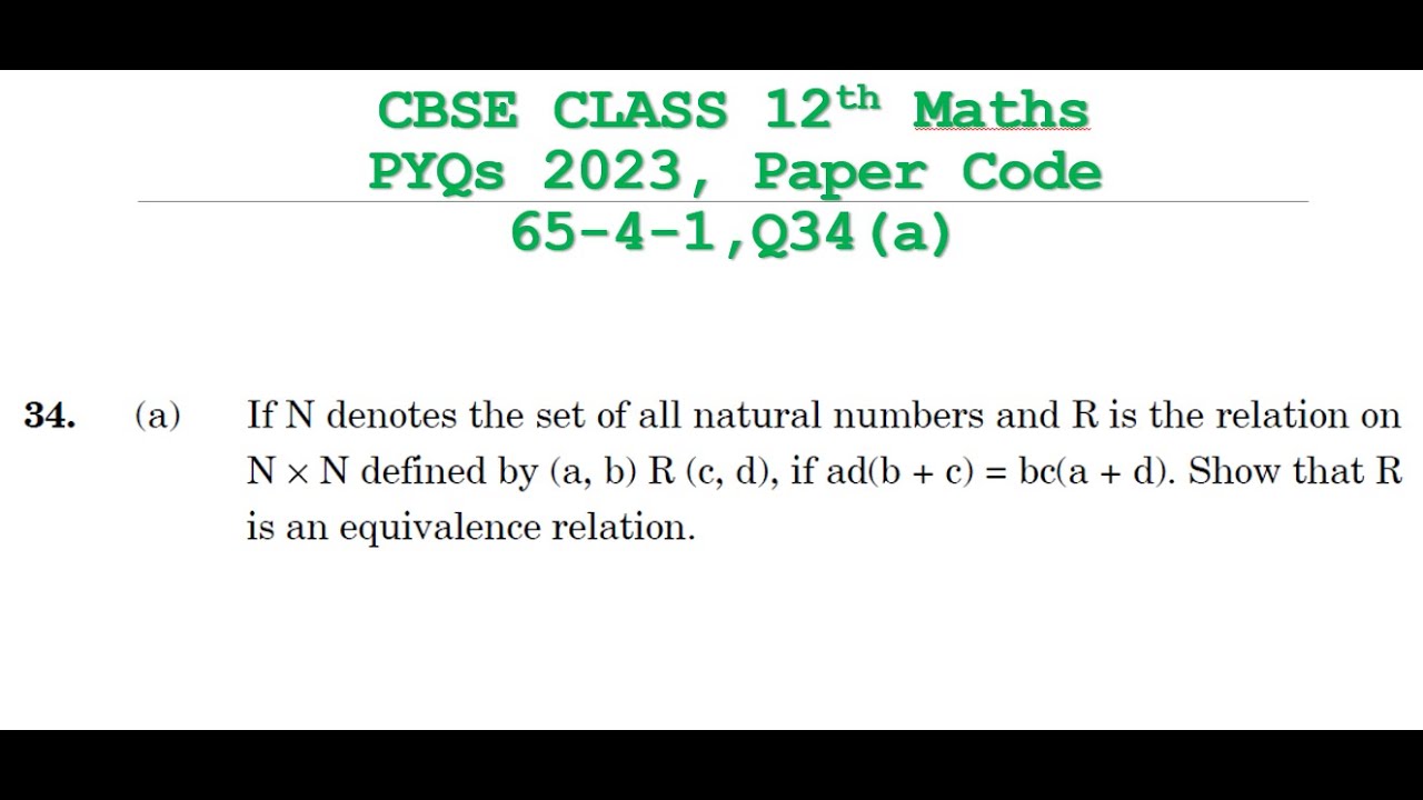 Class 12th Math | Answer Key 2023 | CBSE Board PYQ 2023 | Paper Code 65 ...