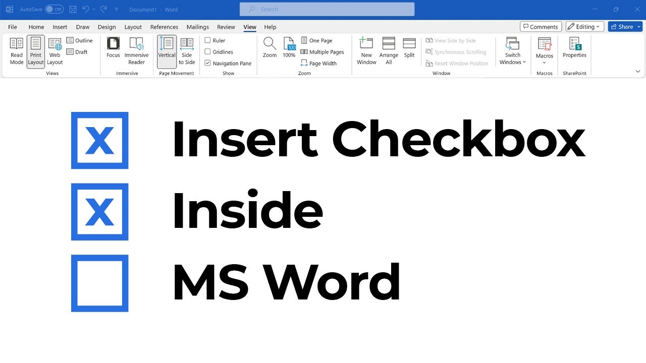 How to Insert Checkbox Inside Word - YouTube