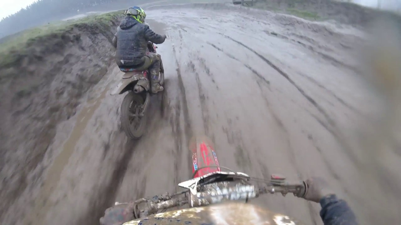 very wet day at milden hall mx - YouTube