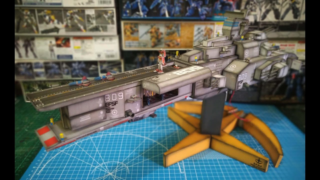 MOBIL SUIT CARRIER -SALAMIS CLASS 1:700 PAPERMODEL - YouTube