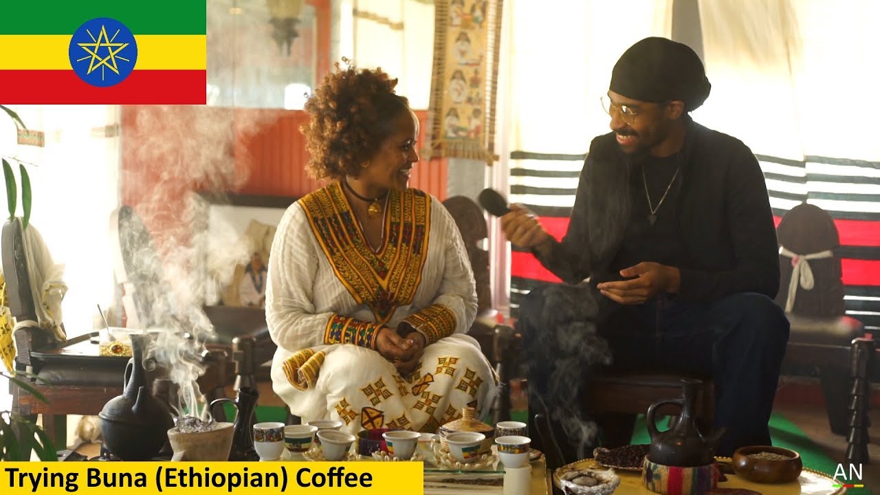 Trying Buna (Ethiopian) Coffee - Amharic & English - YouTube