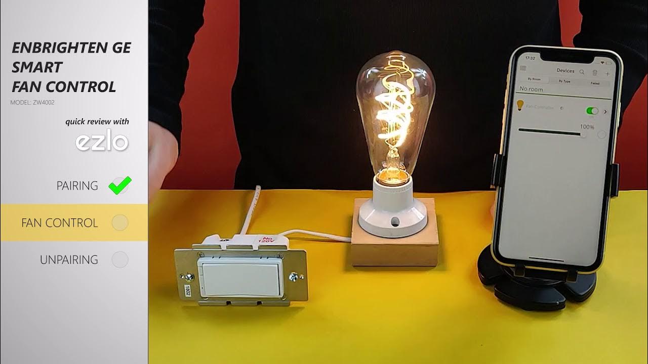 How to pair Enbrighten GE Smart Fan Control ZW4002 with Ezlo Hubs - YouTube