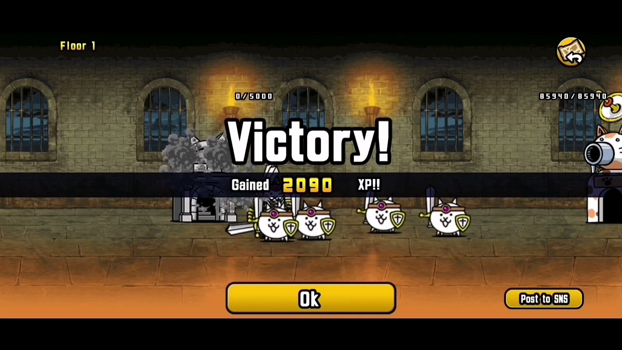 Heavenly Tower floor 1 and 2 in Battle Cats cleared with Brave Cats # ...