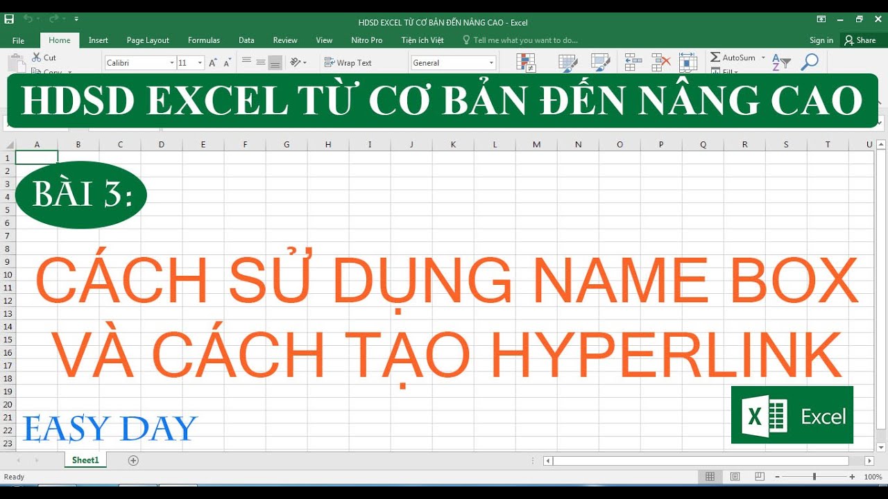 Bài 3: Cách sử dụng Name Box và cách tạo HYPERLINK trong Excel - YouTube
