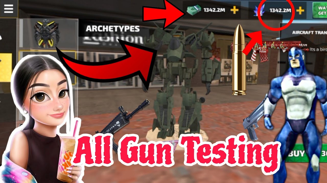 Rope Hero testing all guns with unlimited money || Rope Hero vice town ...