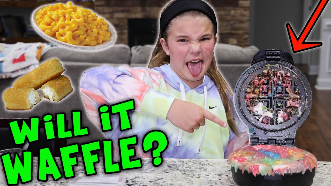Will It Waffle...Gone Wrong! We Made A Huge Mess! Putting Random Foods In Waffle Iron - YouTube