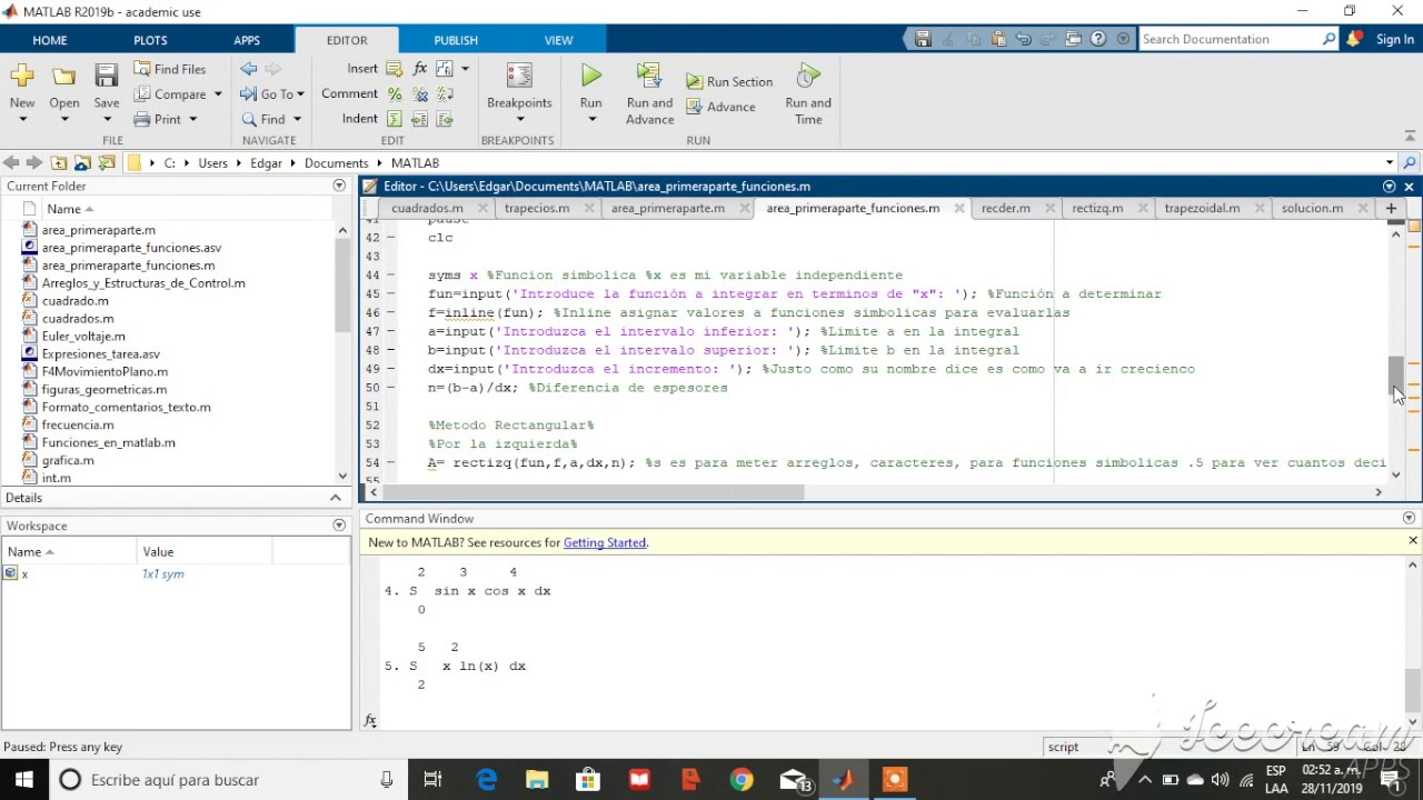 Integración por las reglas rectangular y trapezoidal - YouTube