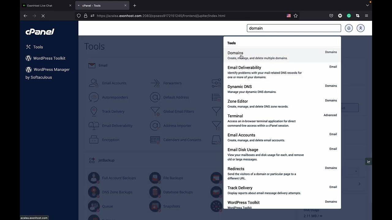 How to Create subdomain/addon domain/park domain in the cPanel Jupiter theme. - YouTube
