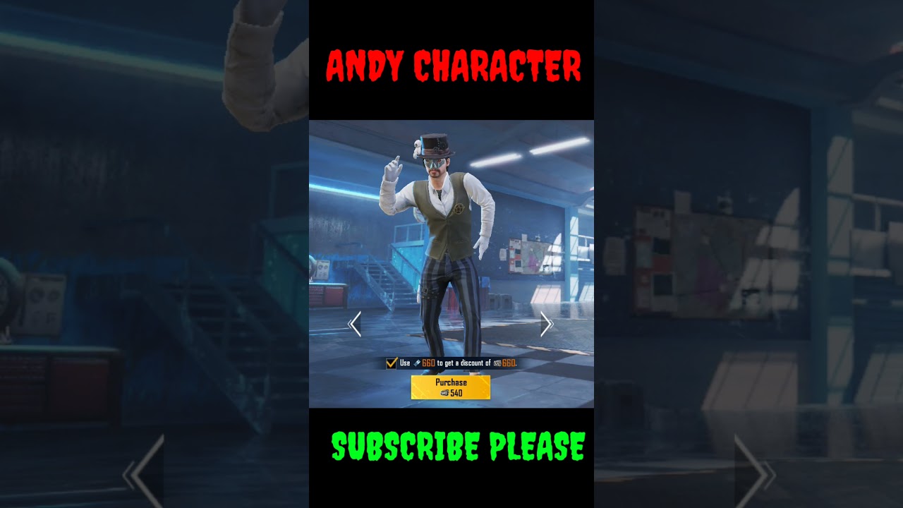 GET FREE ANDY CHARACTER BGMI ALCOABHI#short - YouTube