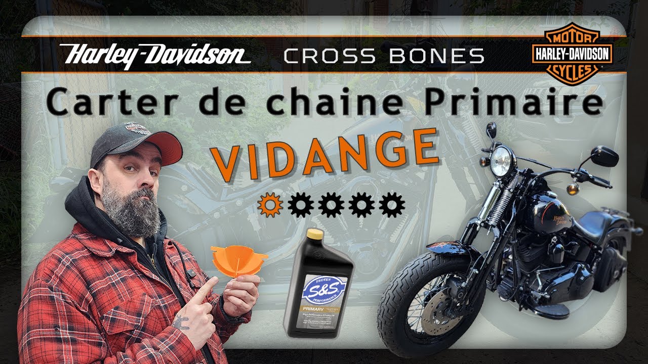 S1 - HD Softail Cross Bones - 2008 - Vidange Primaire 🛢️🏍️ - YouTube