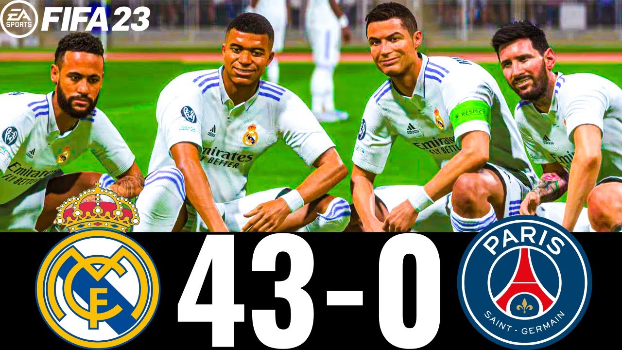 FIFA 23 - MESSI, RONALDO, MBAPPE, NEYMAR, ALL STARS - REAL MADRID 43-0 PSG - UCL FINAL - YouTube