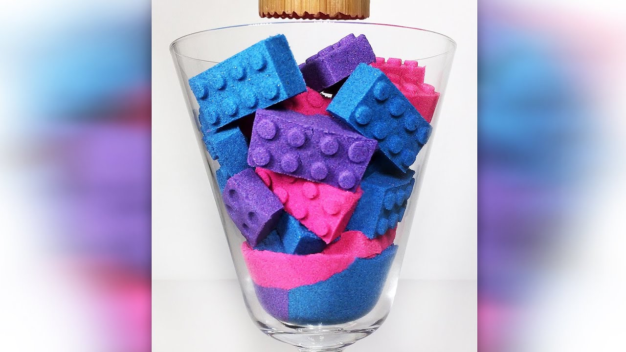 Lego Squish Very Satisfying ASMR 245 Kinetic Sand - YouTube