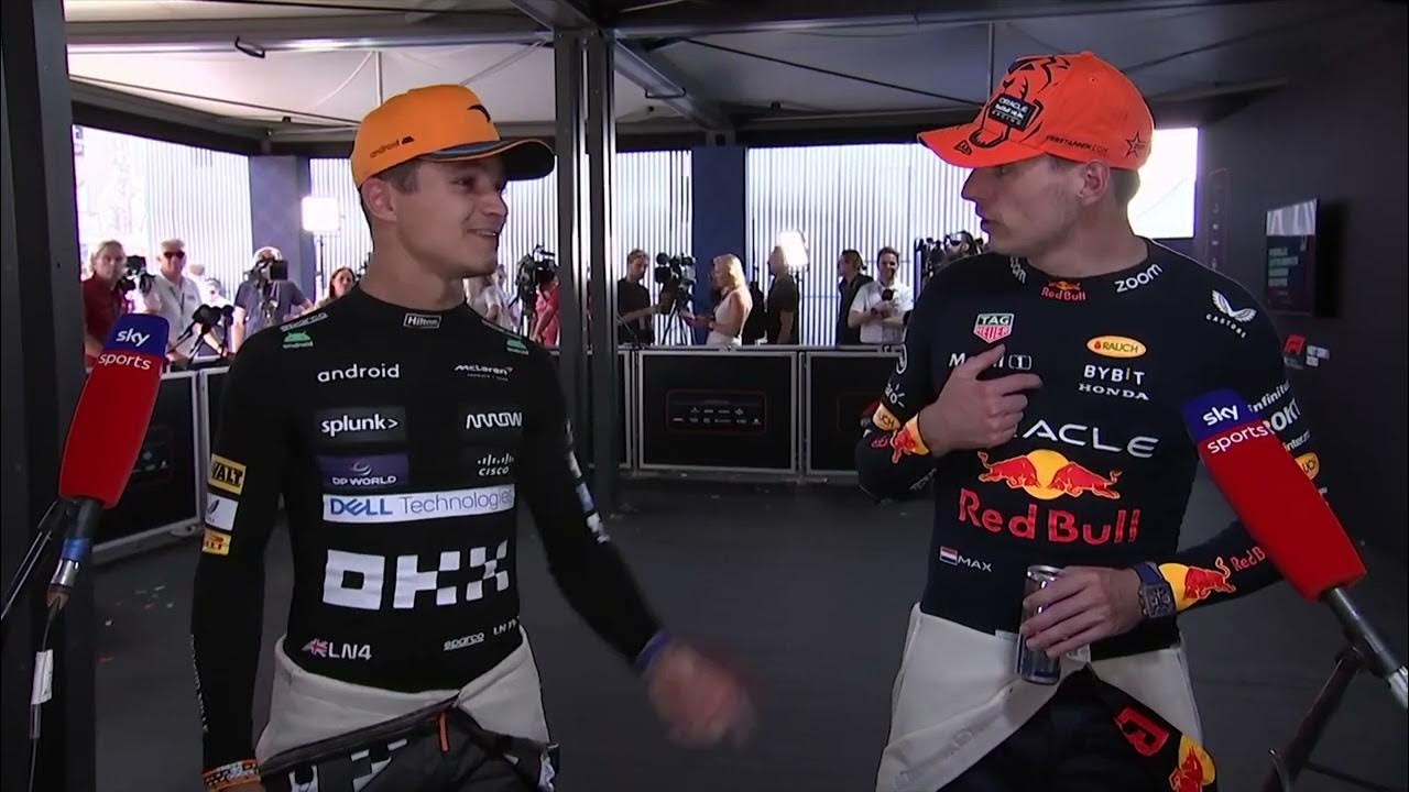 Lando Norris breaks Max Verstappen's trophy - YouTube