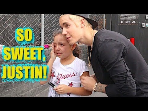What A Sweetheart! Justin Bieber Consoles Crying Fan [2014] - YouTube