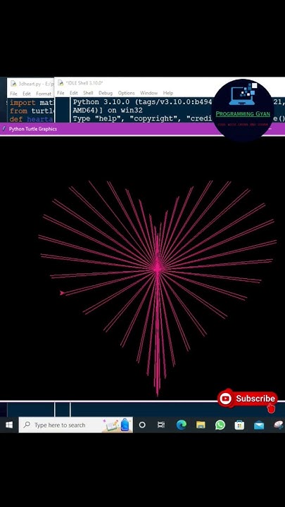 Heart Using Python Shorts Programming Python Coding Whatsappstatus Reels Youtube