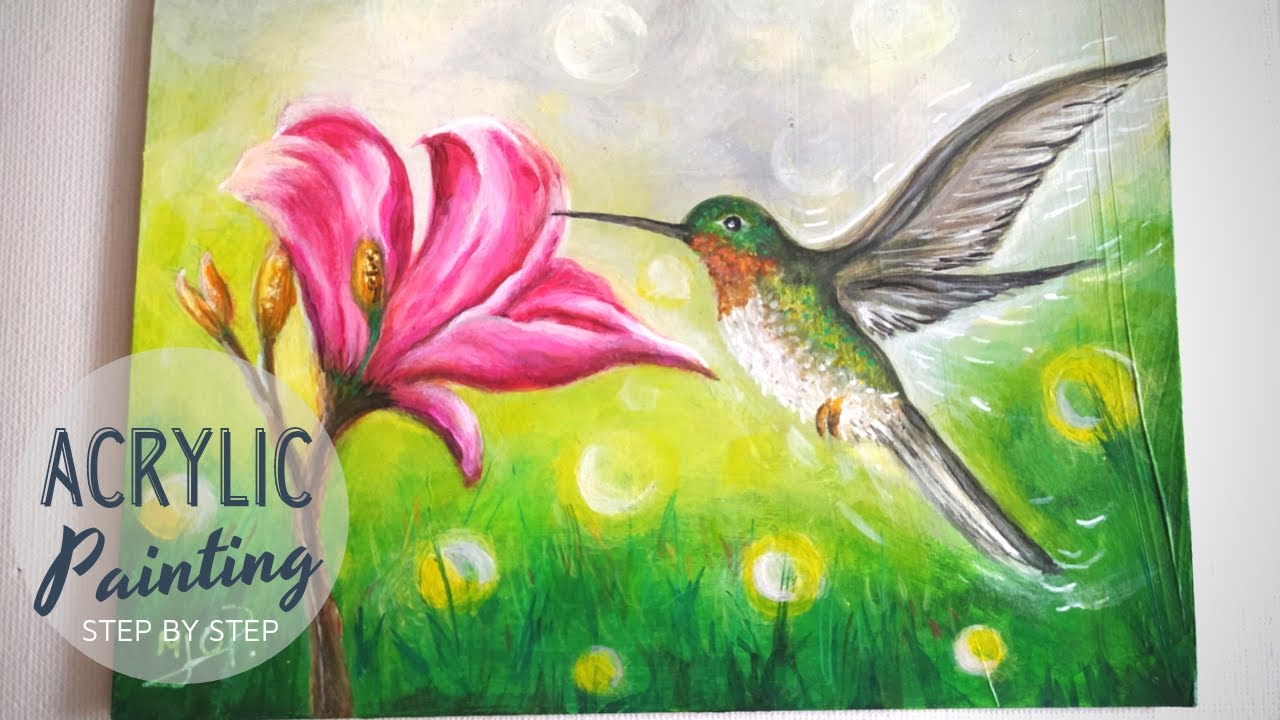 Como pintar un colibrí / acrylic painting / paso a paso - YouTube