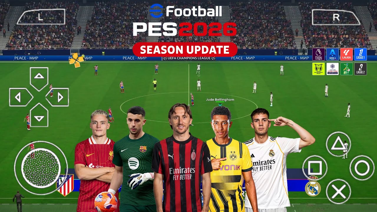 eFootball PES 2026 PPSSPP Android Offline Full Update UCL & Leagues ...
