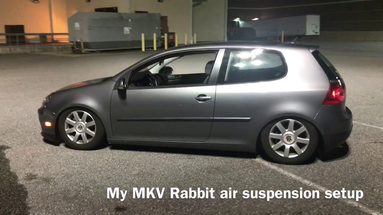 My MKV Rabbit Raceland Manual Air Suspension Setup - YouTube