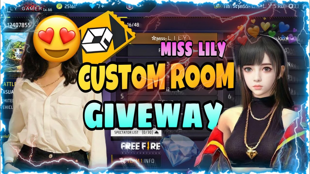 MISS LILY GAMER IS LIVE🥺UID CHECK AND REACTION🗿CS CUSTOM GIVEAWAY😱 ...