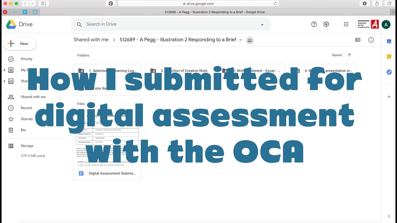 OCA digital assessment submission - Visual communications - YouTube