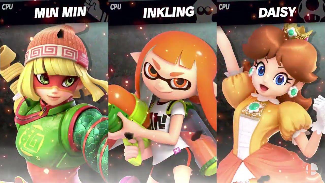 Min Min VS Inkling VS Daisy (Super Smash Bros Ultimate) - YouTube