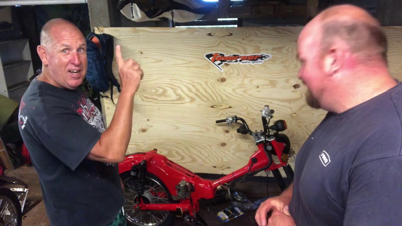 Ct110 postie build Jeff drops in with parts - YouTube