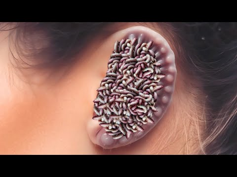 ASMR Infected Worm Insect Ear treatment | ASMR Deep Surgery 2D ...