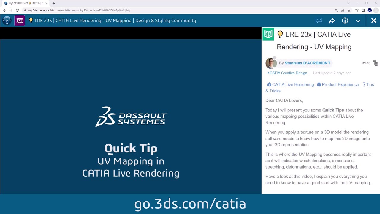 UV Mapping - Quick Tips CATIA on CATIA Live Rendering - YouTube